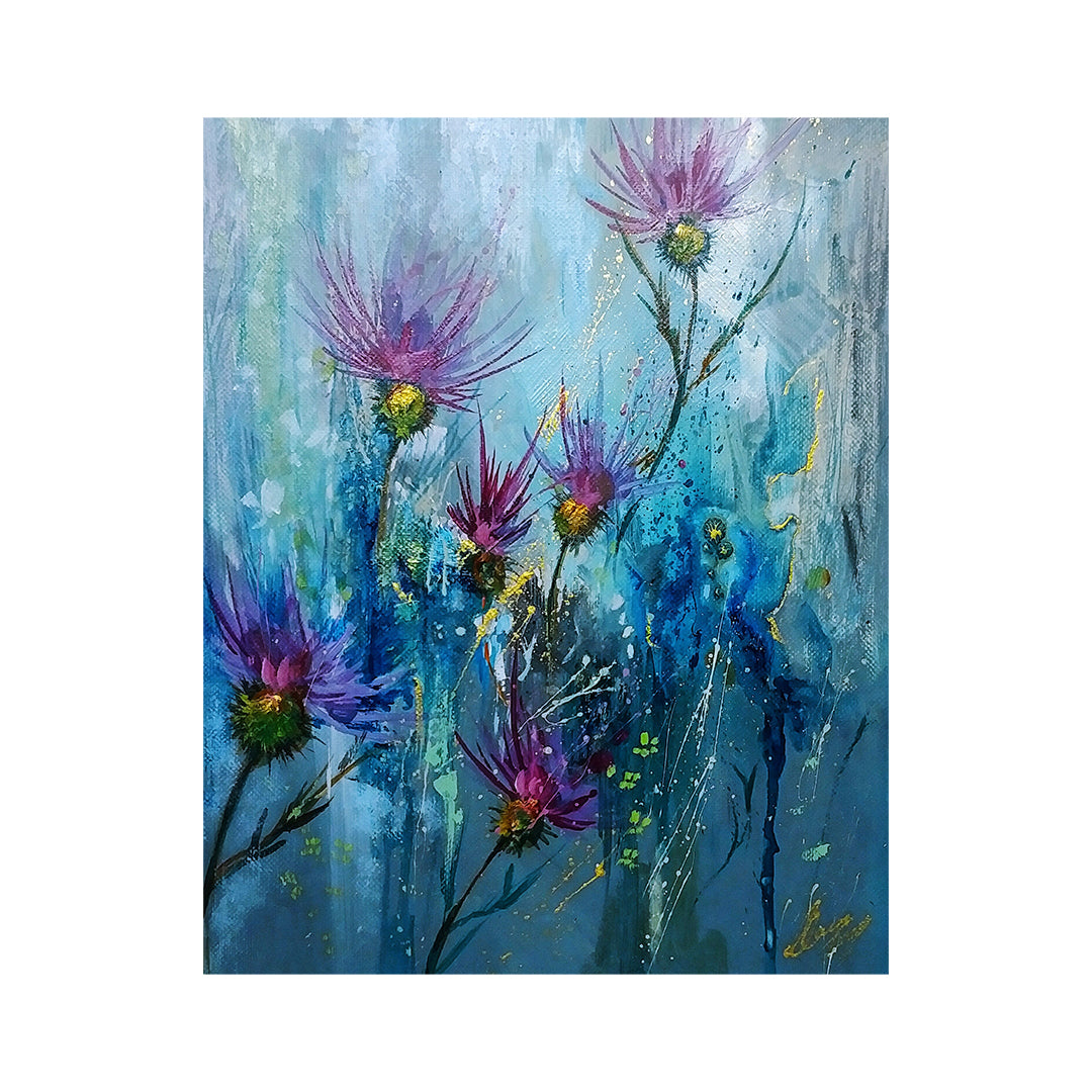 Abstract Thistles - Signed Prints – Claire Innes Art and Lifestyle